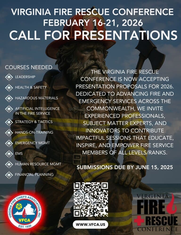 2026 VFRC CALL FOR PRESENTATIONS - Virginia Fire Chiefs Association